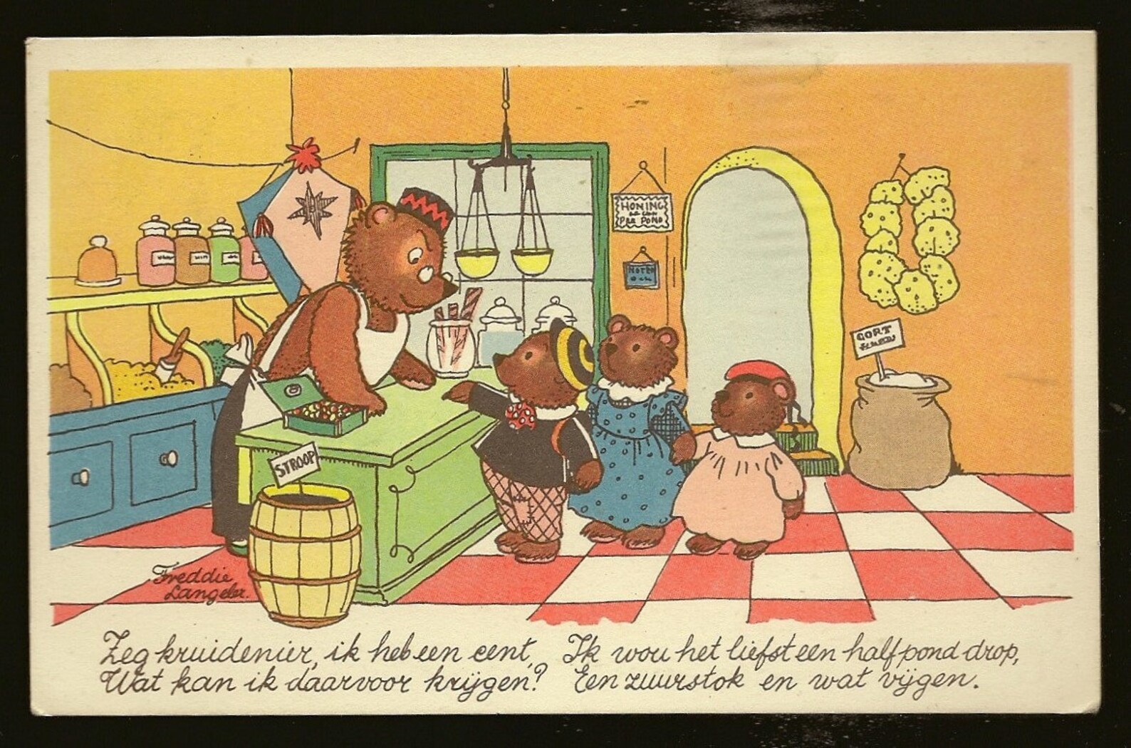 Set of Four Anthropomorphic Bear Postcards Dutch Vintage - Etsy Canada
