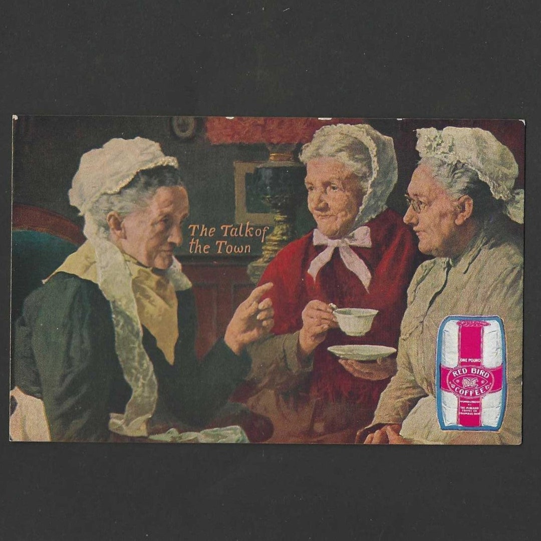 Talk of the Town Red Bird Coffee 1911 Antique Advertising Postcard ...