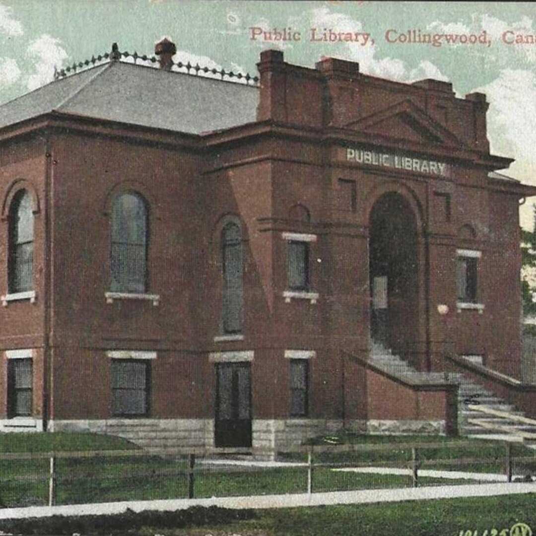 Public Library COLLINGWOOD Ontario Antique Postcard 1906 With Toronto ...