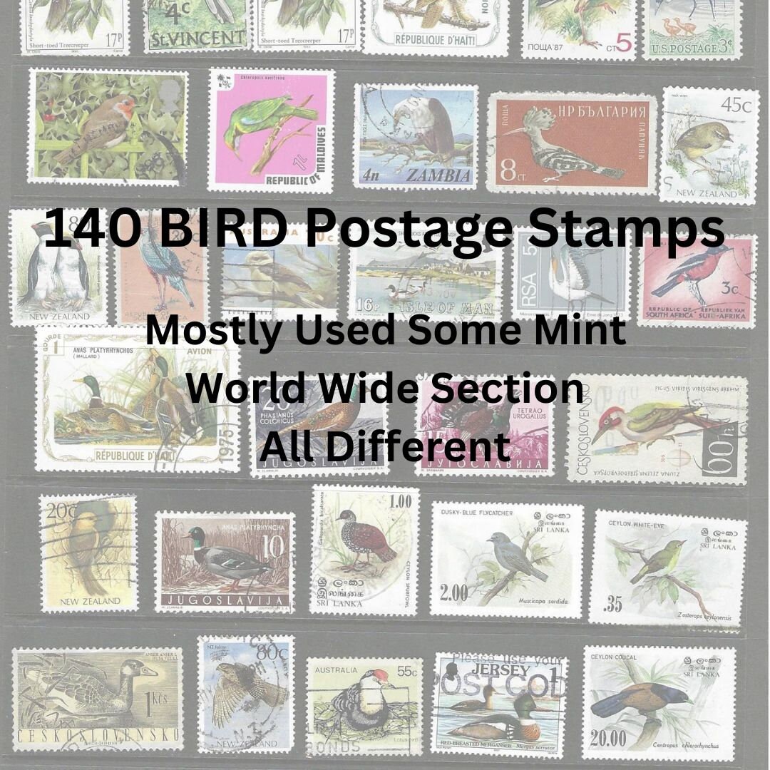 140 BIRD Postage Stamps All Different Perfect for Crafting - Etsy