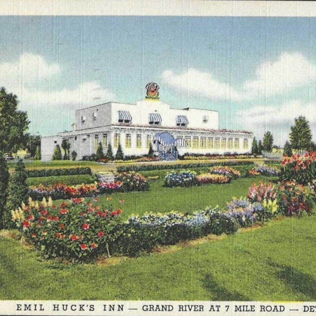 Emil Huck's Inn Vintage DETROIT Michigan Linen Postcard - Etsy