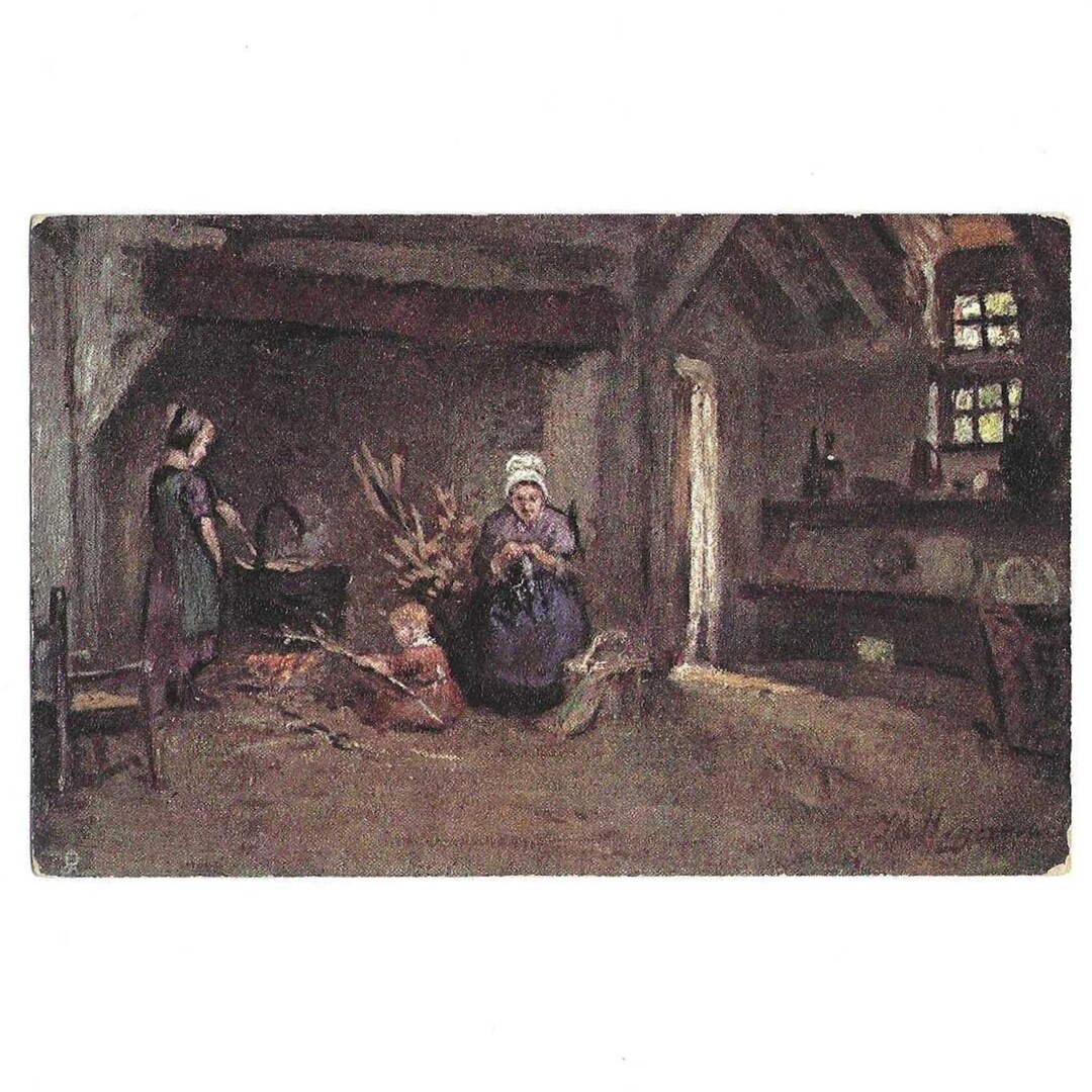 A Busy Family Tuck and Sons Flemish Cottage Homes Series 1535 Unused ...