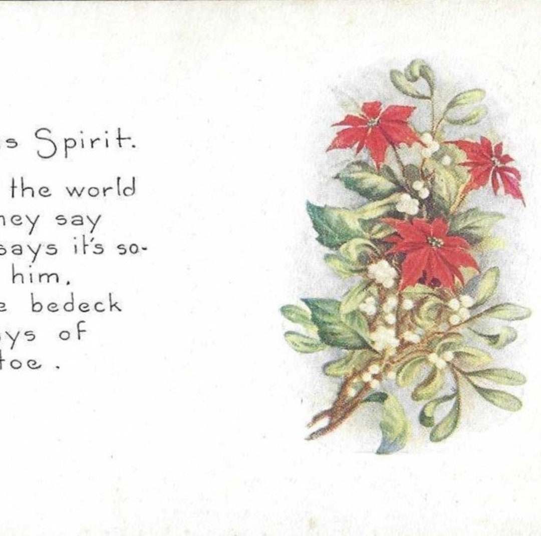Christmas Spirit Poem Antique Christmas Postcard From Owen Publishing ...