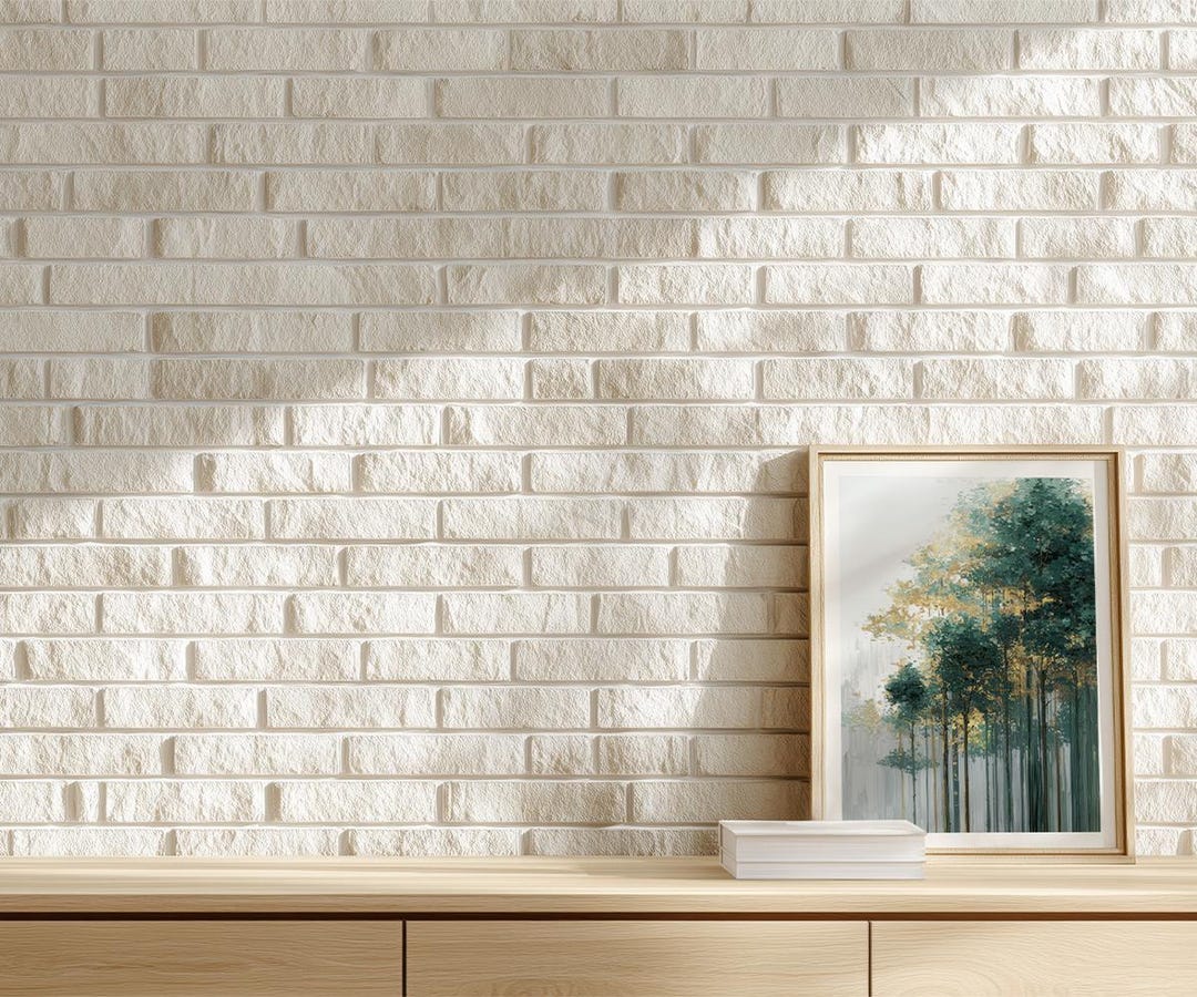 Minimal Home Office Zoom Background | Neutral Brick Wall Virtual ...