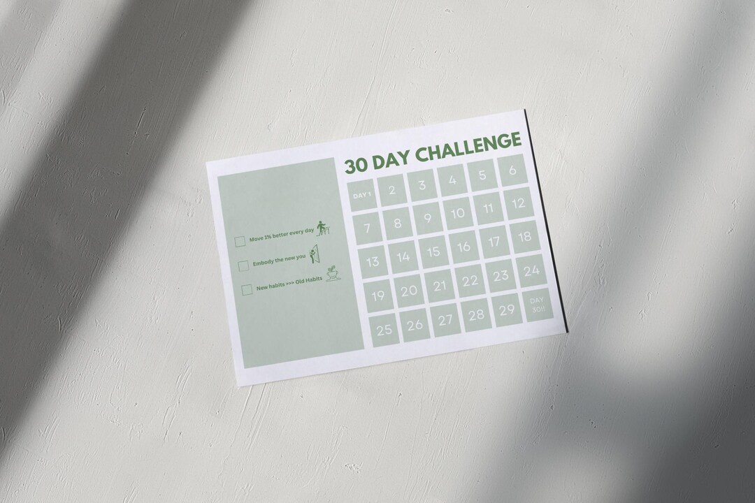 30-day Mindset Challenge Tracker | Digital Download | Self-improvement ...