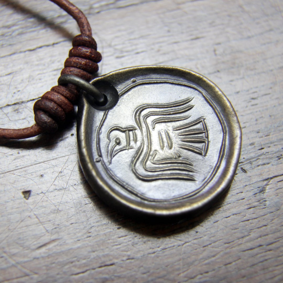 Viking Raven Iron Coin Necklace. Norse Raven Medallion Pendant That Can ...