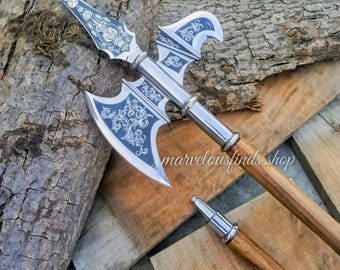 Hand Forged Spanish Parade Halberd: Fully Functional Rosewood Polearm ...