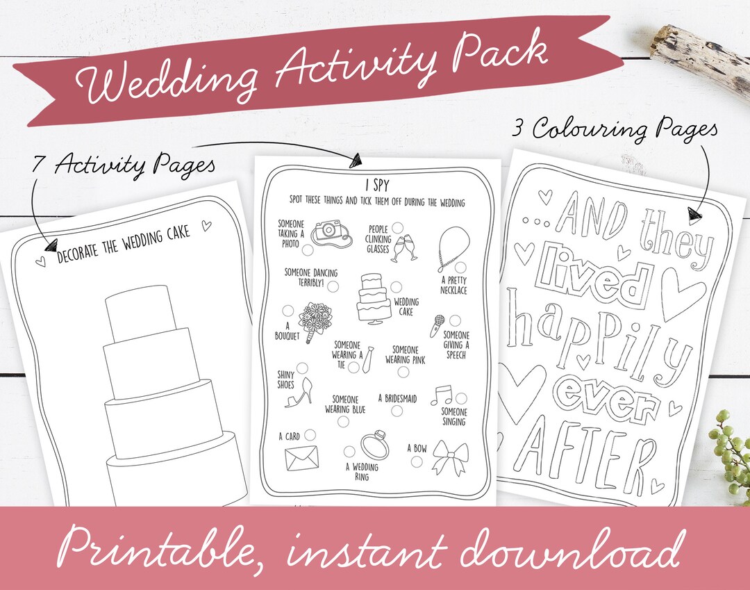 Wedding Activity Pages - Printable - Etsy