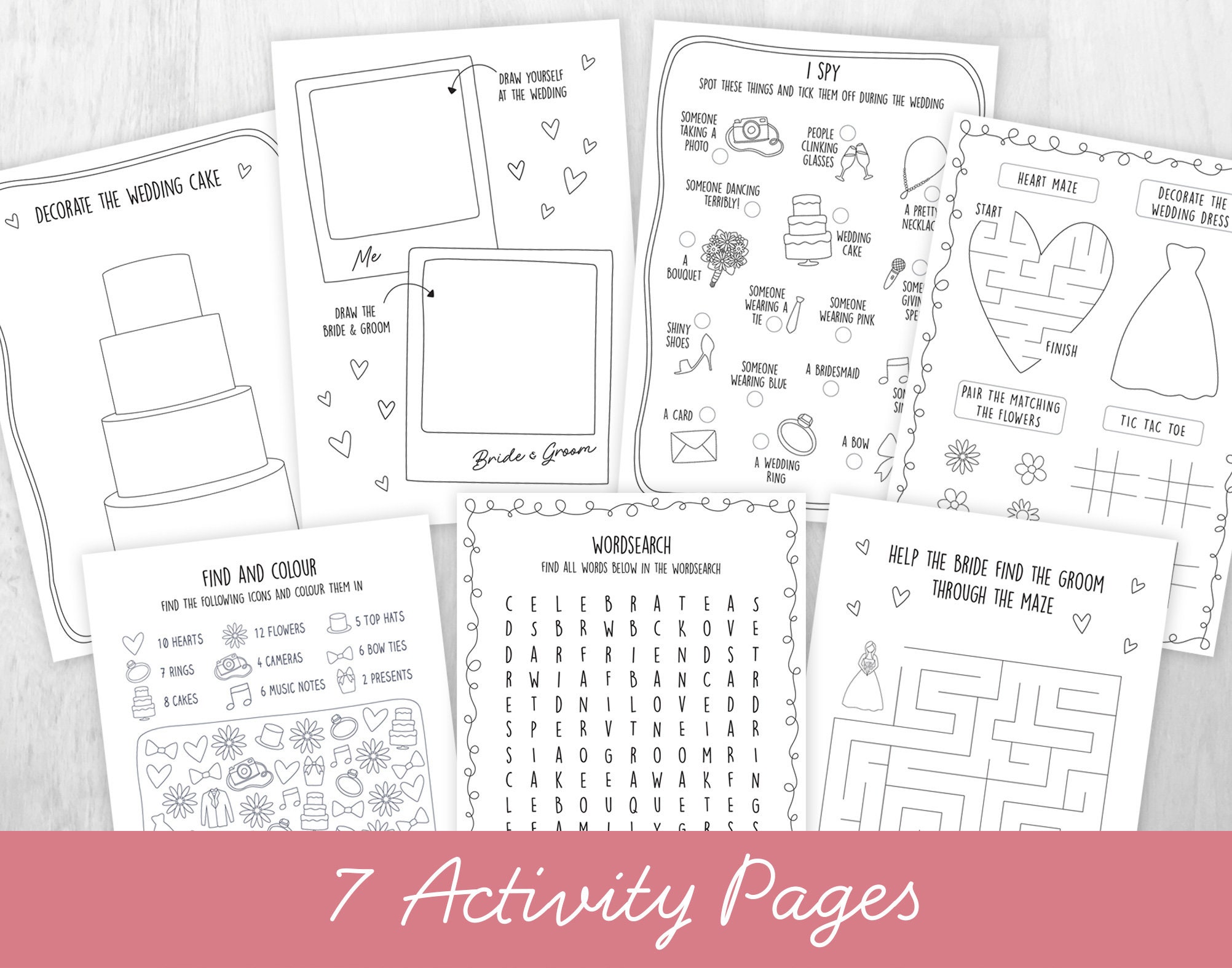 Wedding Activity Pages - Printable - Etsy