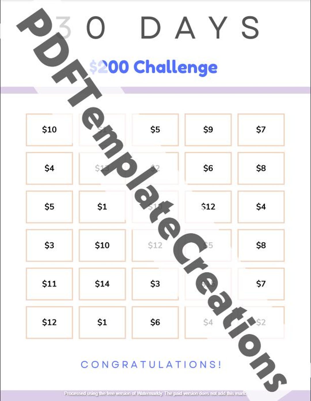 30 Day Saving Challenge Printable | Budget Tracker PDF | Money Saving ...