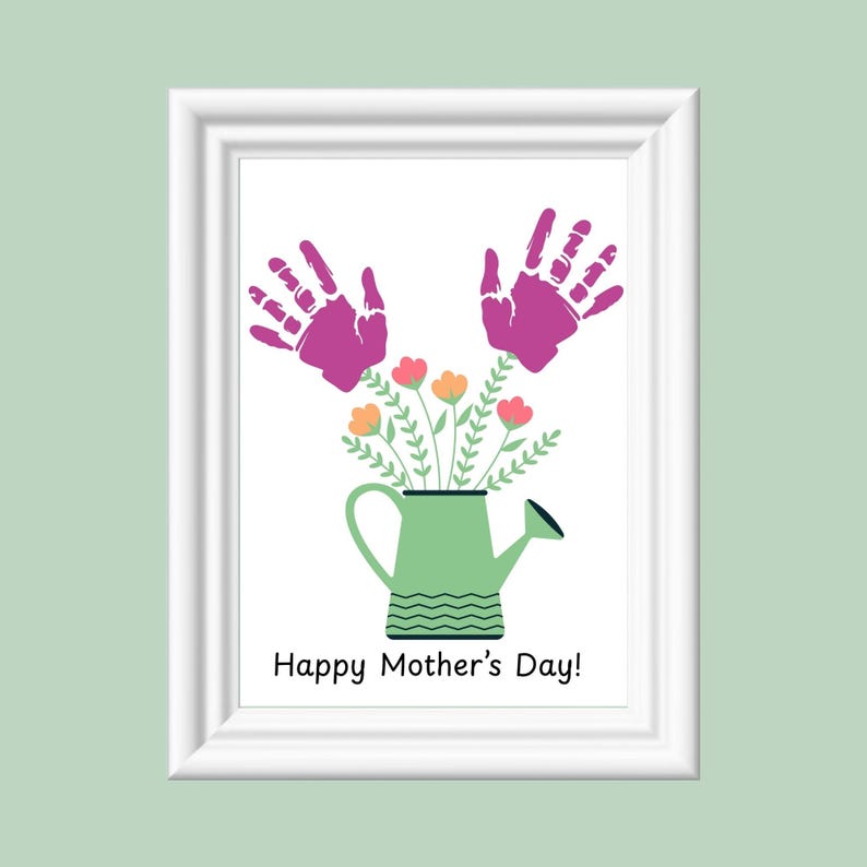 Mother’s Day Handprint Craft· Printable Mother's Day Art for Kids · DIY ...