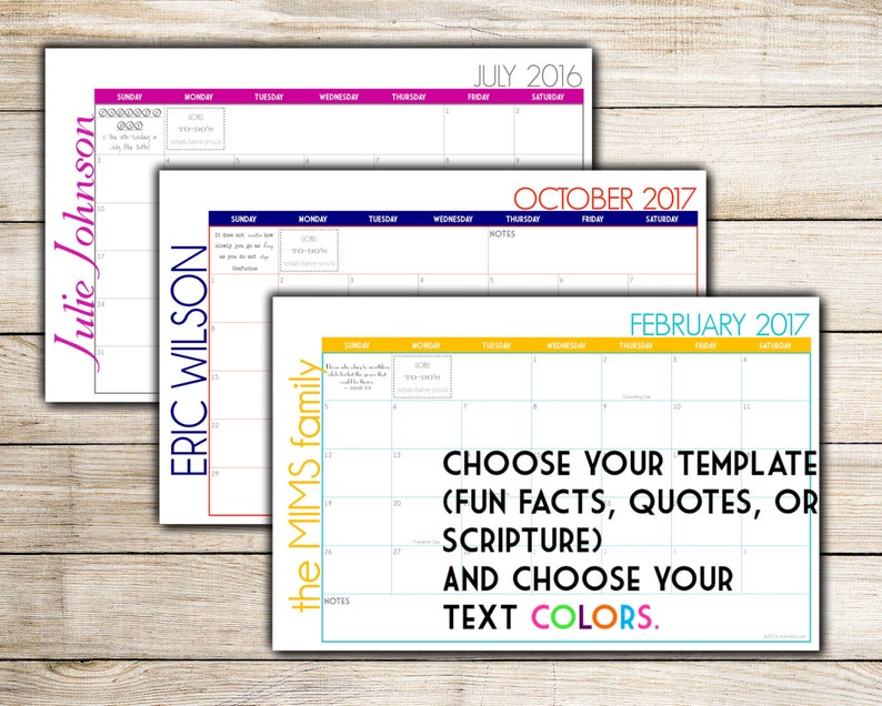 Printable Digital DIY Custom Desk Calendar Desk Pad Blotter - Etsy