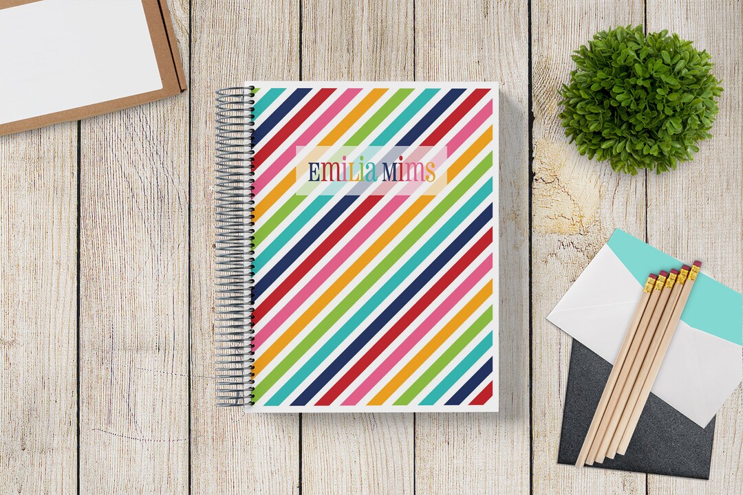 2026-2027 Custom MONTHLY Planner -- Rainbow Stripes - Etsy