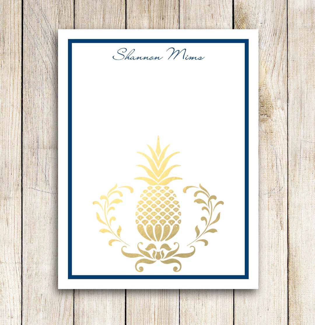 Custom Notepad - Golden Pineapple - Etsy