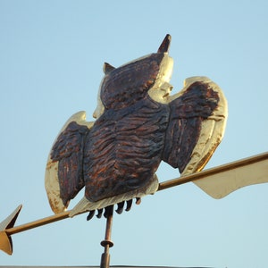 Made to Order Detailed Large Copper Owl Weathervane With Gold Leaf and ...