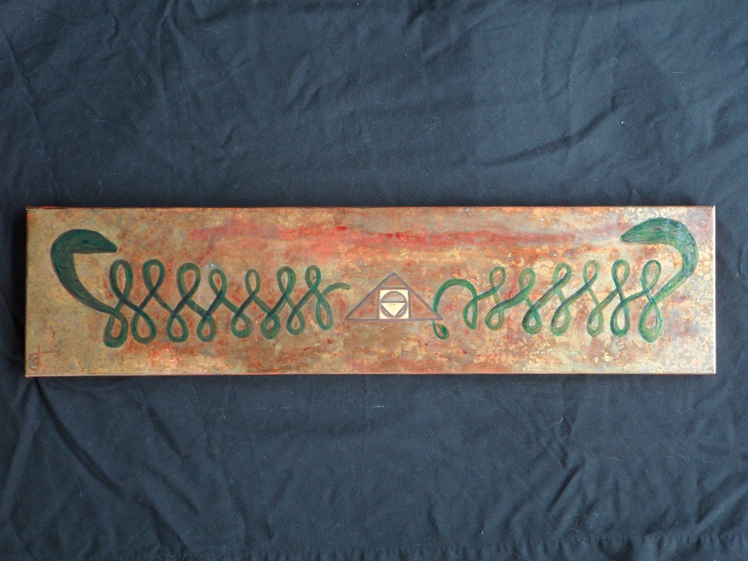 Egyptian Inspired, Snakes, Ancient Art, Repurposed Metal - Etsy