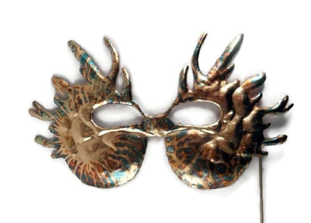 Copper and Metal Leaf Seahorse Mask - Etsy