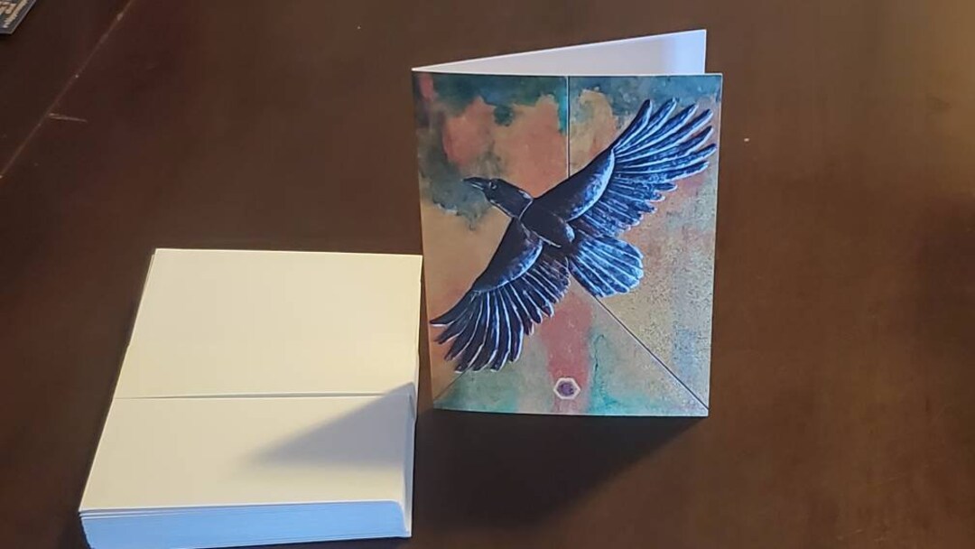 Single Card, Raven, Art Cards, Blank Greeting Card - Etsy