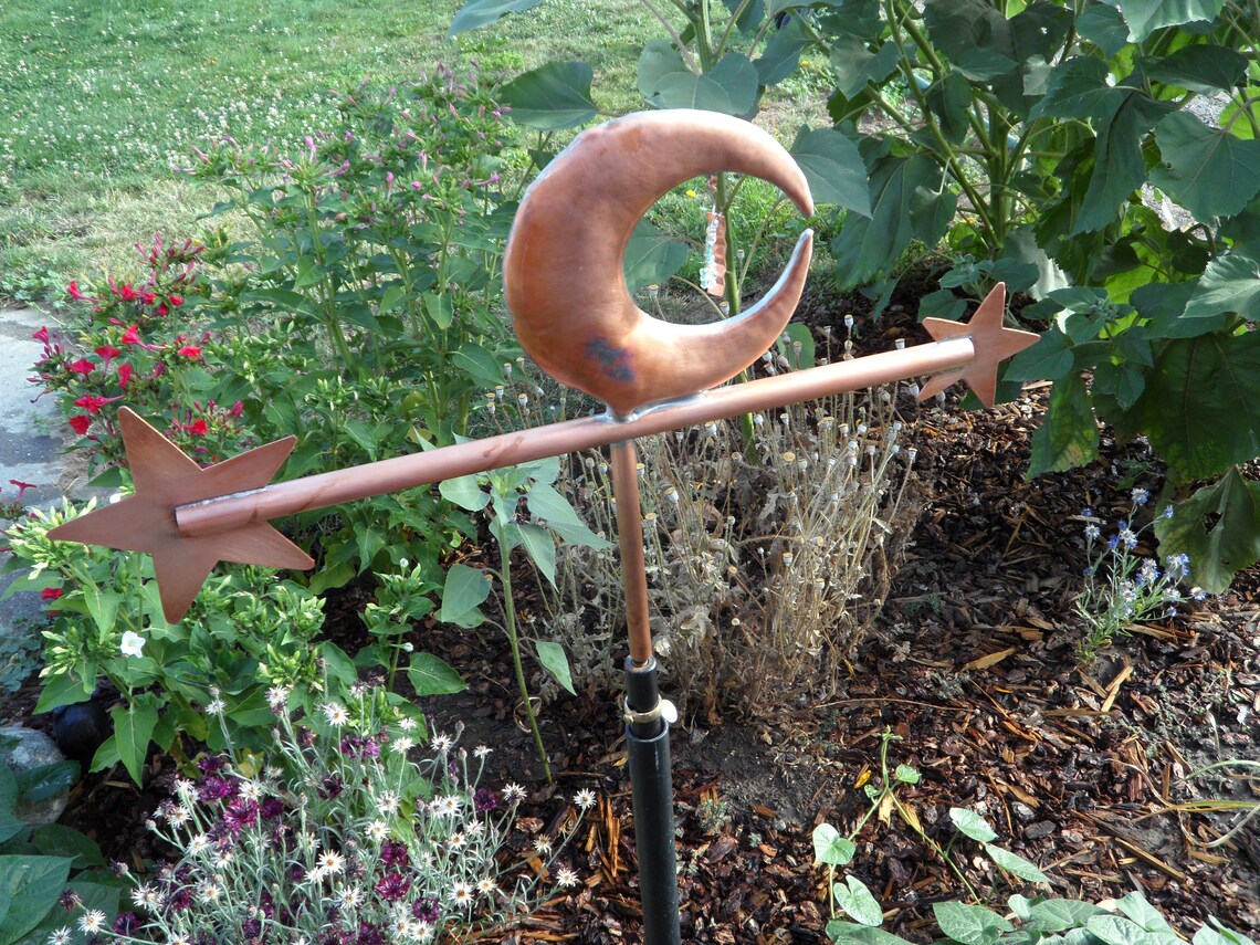 Copper Moon Weathervane Personalized Garden Art Weather | Etsy
