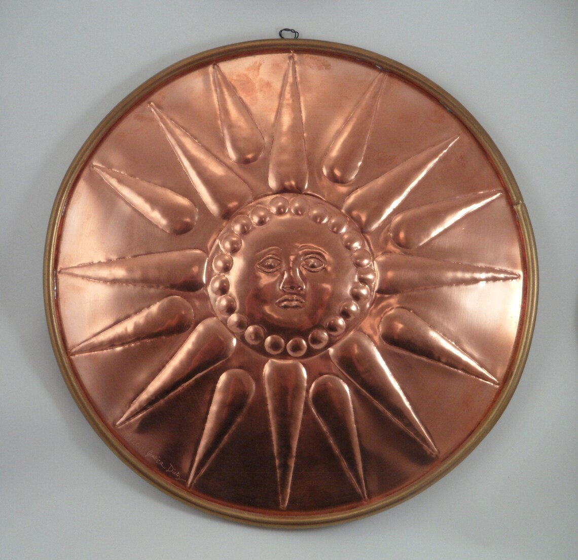 Made to Order Copper Low Relief Sculpture, Sun, Rays of Apollo ...
