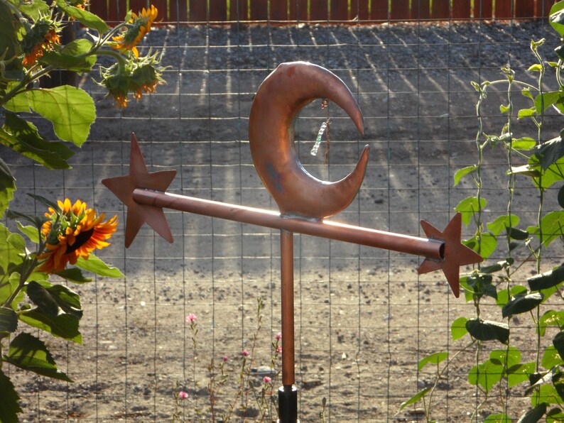 Copper Moon, Weathervane, Personalized, Garden Art, Weather Instrument ...