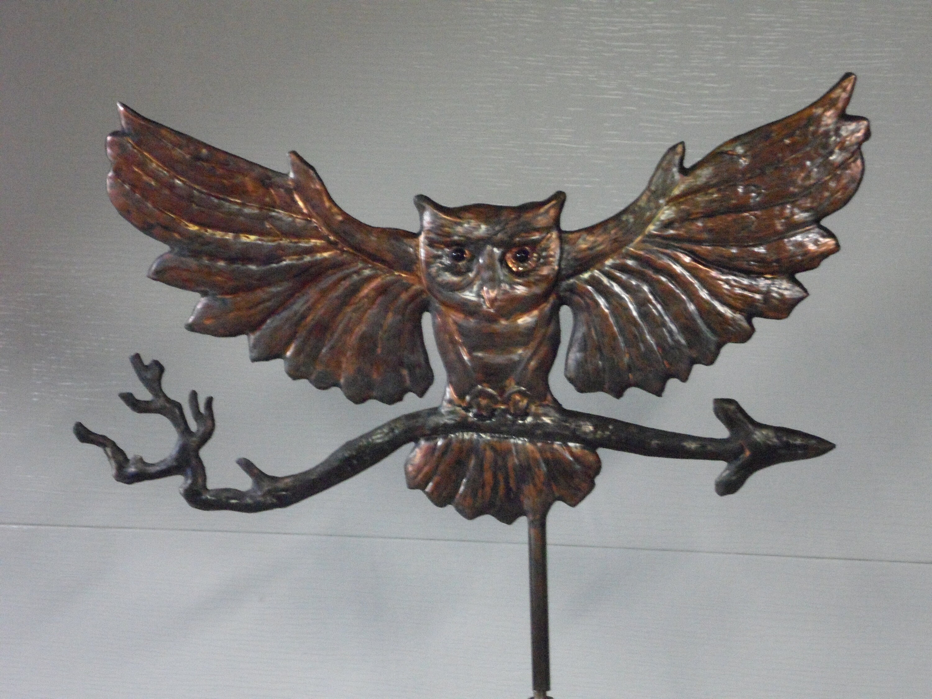 Landing Owl Copper Weathervane on A Branch - Etsy
