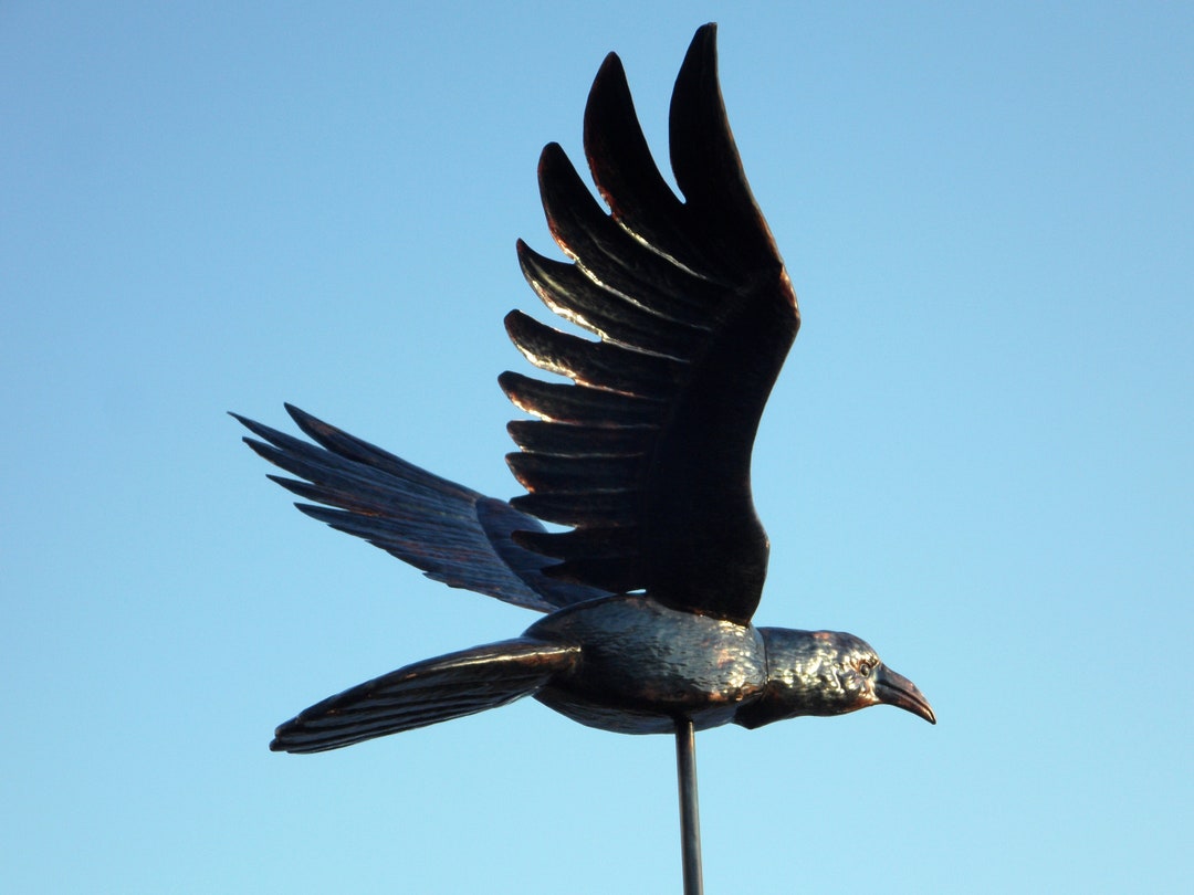 Made to Order Large Soaring Raven Copper Rooftop Weathervane - Etsy