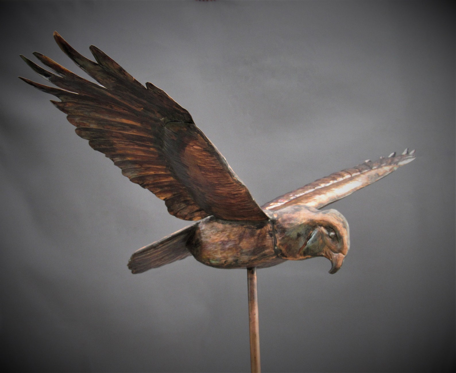 Red Tailed Hawk, Copper Weathervane, Rooftop Weathervane, Large ...