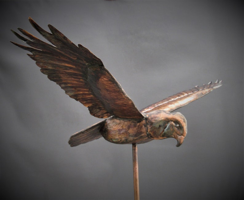 Red Tailed Hawk, Copper Weathervane, Rooftop Weathervane, Large ...