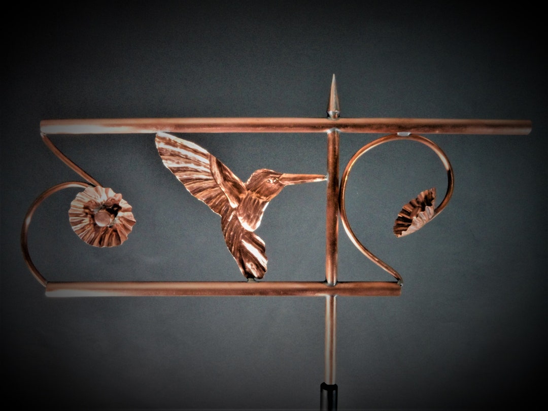 Made to Order Copper Hummingbird Banner Garden Weathervane - Etsy