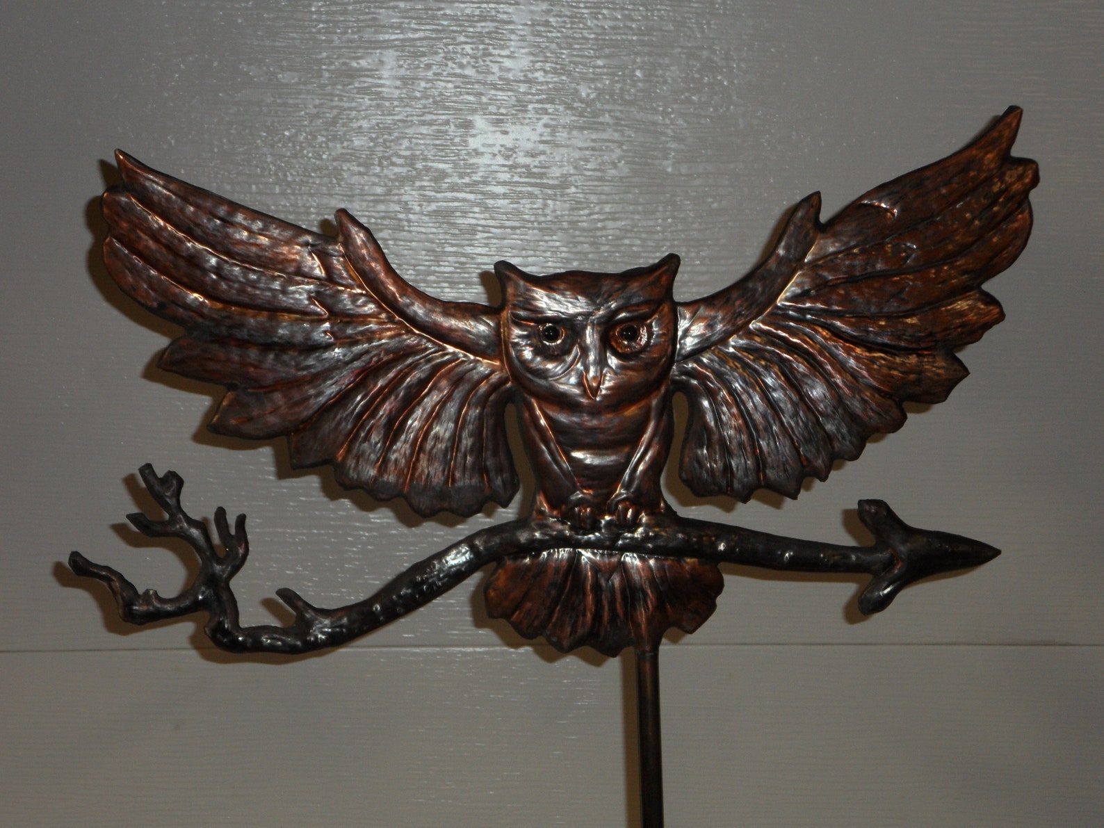 Landing Owl Copper Weathervane on A Branch - Etsy