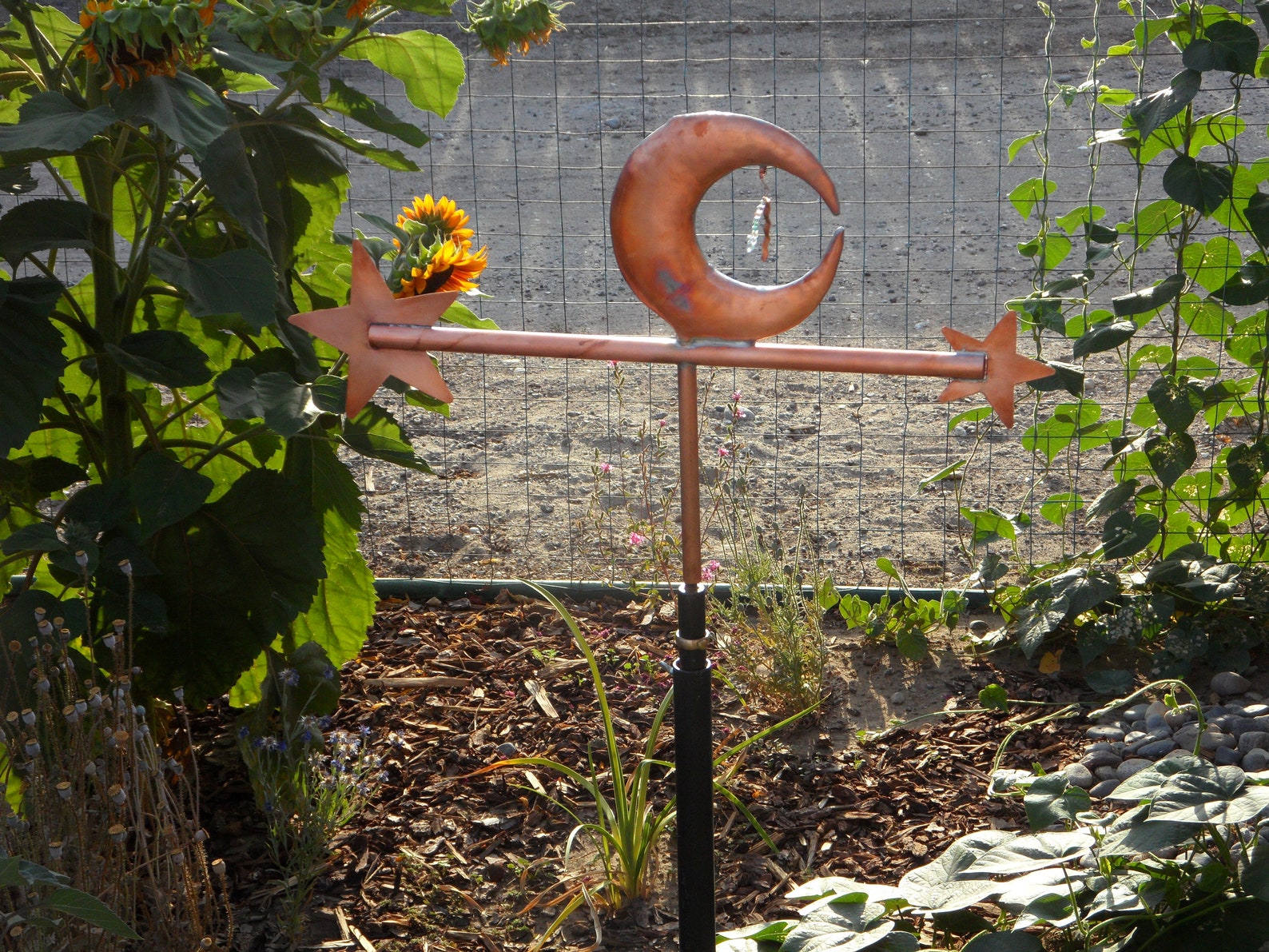Copper Moon, Weathervane, Personalized, Garden Art, Weather Instrument ...