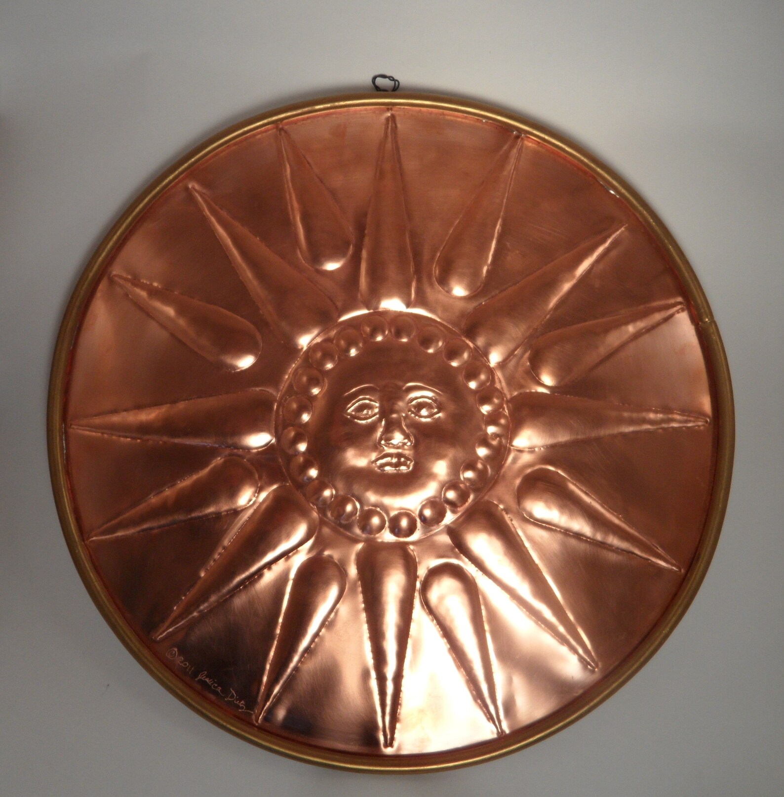 Made to Order Copper Low Relief Sculpture, Sun, Rays of Apollo ...