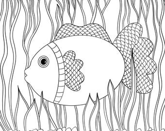 Fish Coloring Page Printable | High-resolution PDF and JPEG ...