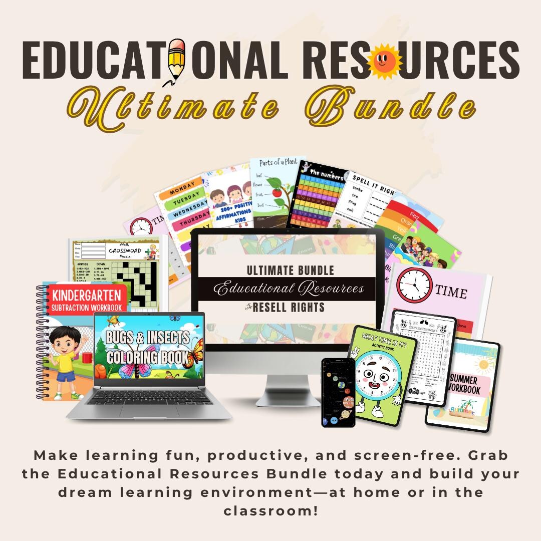 Educational Resources Ultimate Bundle With Resell Rights - Etsy