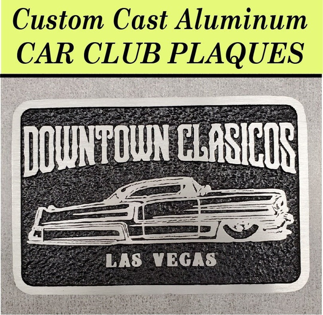 Car Club Plaque - Bumper Plate - Custom Designed Solid Cast Aluminum - Etsy