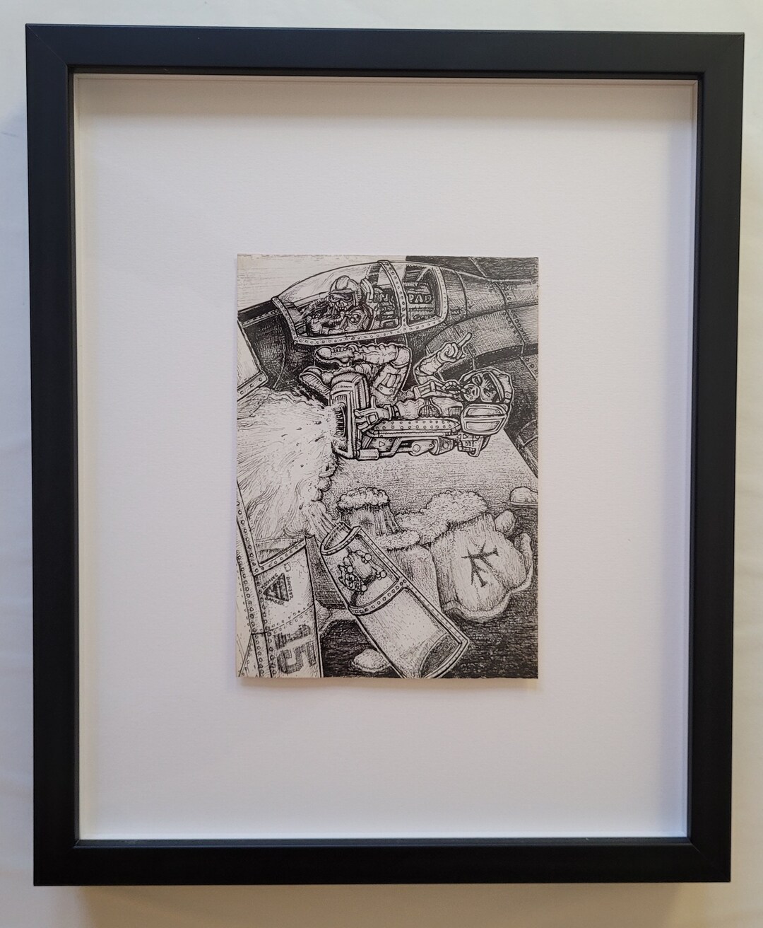 Framed Original Doodle Pad Drawing by David Jablow Bailout 2018 Ink on ...