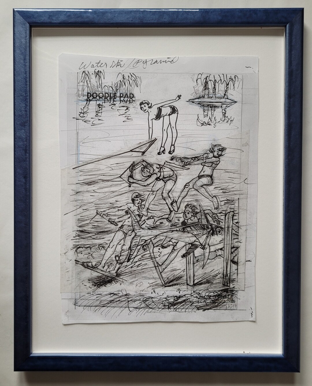 Framed Original Sketch by David Jablow 'pyramid' Ink on Paper 2016 ...