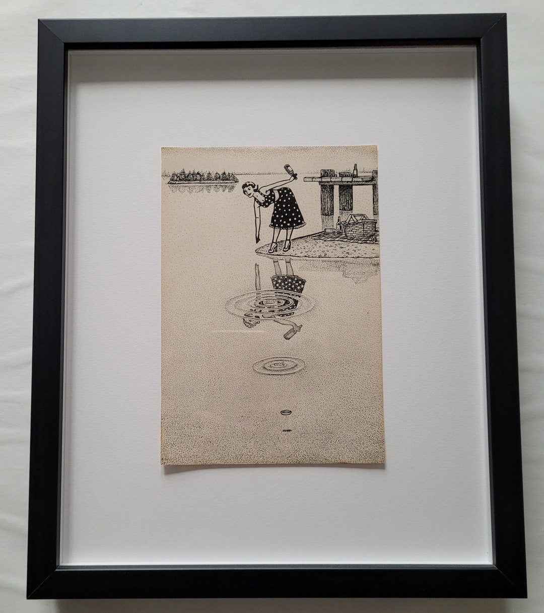 Framed Original Doodle Pad Drawing by David Jablow Bottlecap 2015 Ink ...