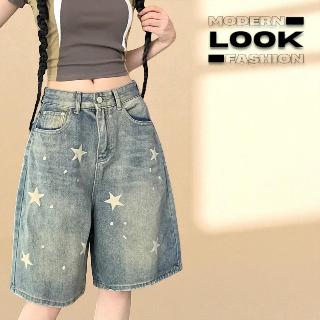 Women Short Jeans | Wide Leg Denim Pants | High Waisted Shorts | Knee ...