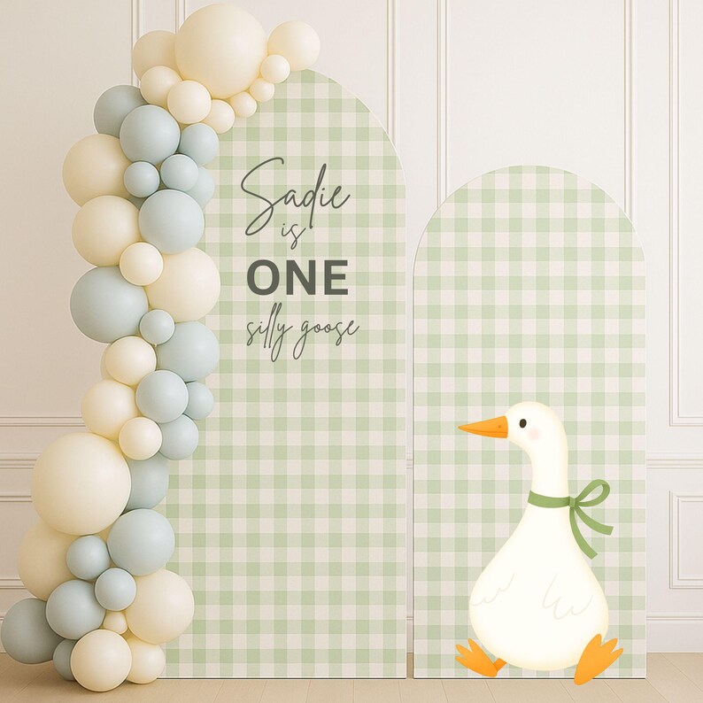 Printable Goose Big Decor Cutout With Green Ribbon, One Silly Goose ...