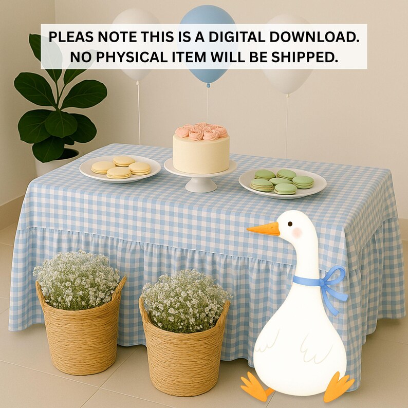 Printable Goose Big Decor Cutout With Blue Ribbon, One Silly Goose ...