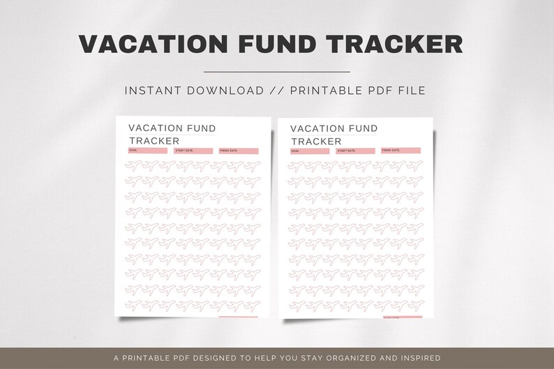 Vacation Fund Tracker Printable, Digital Download Savings Planner ...