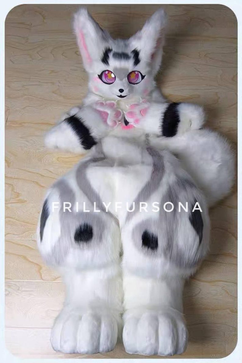 3D Printed Kemono Fursuit Head, Paws, Body With Tail - Fursuit Premade, Furry Mask, Therian Mask ...