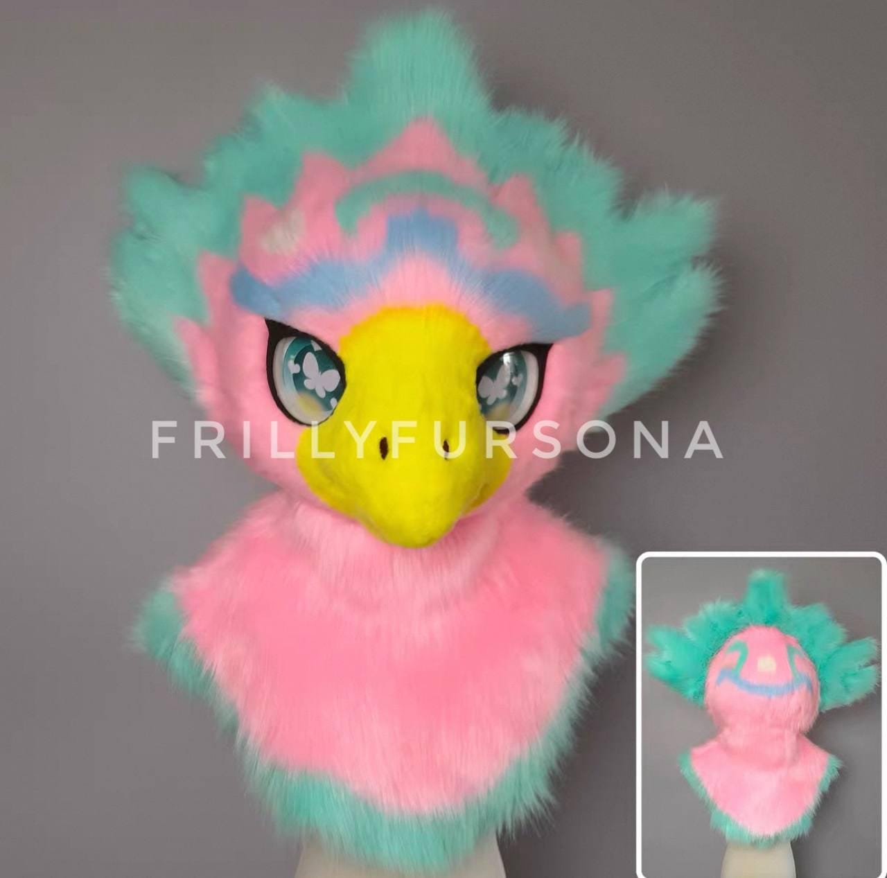 Kemono Fursuit Head, Dino Mask 3D Printed Fursuit Head Premade, Dragon ...
