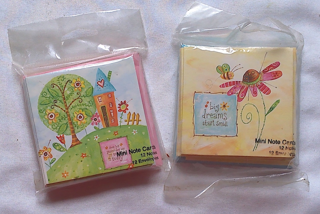 Note Cards Mini Set of 2 - Etsy