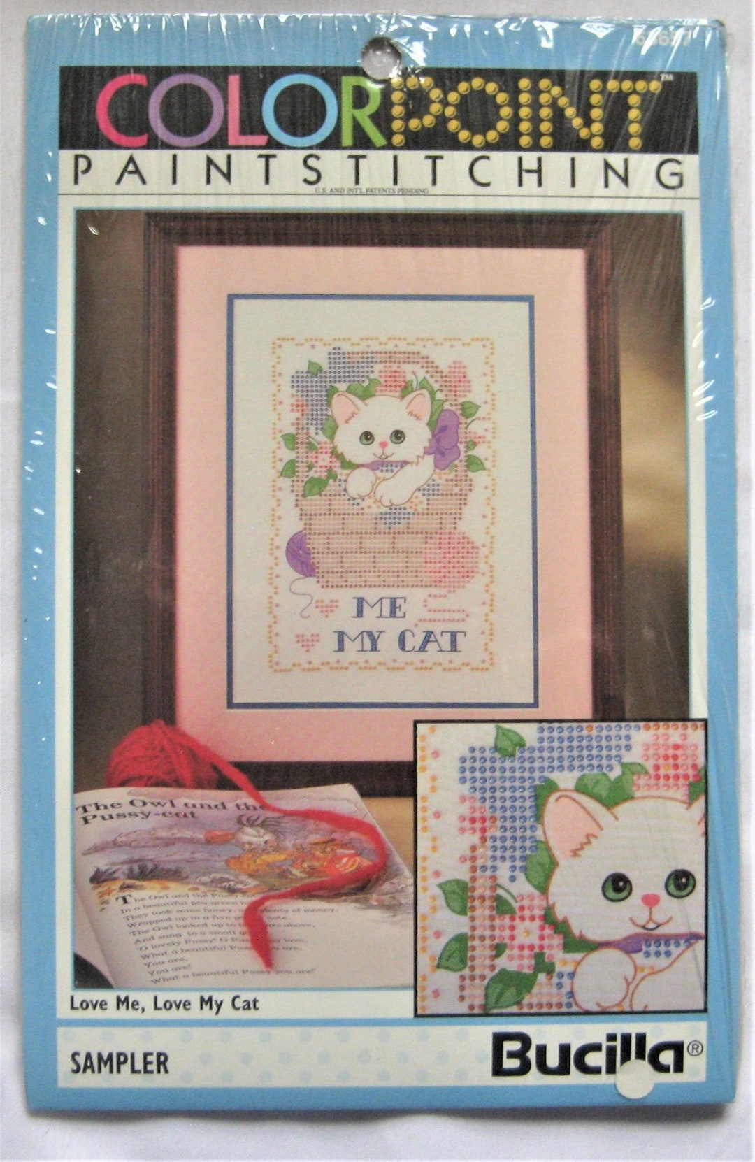 Bucilla Colorpoint Paint Stitching Sampler Love Me, Love My Cat #63657 ...
