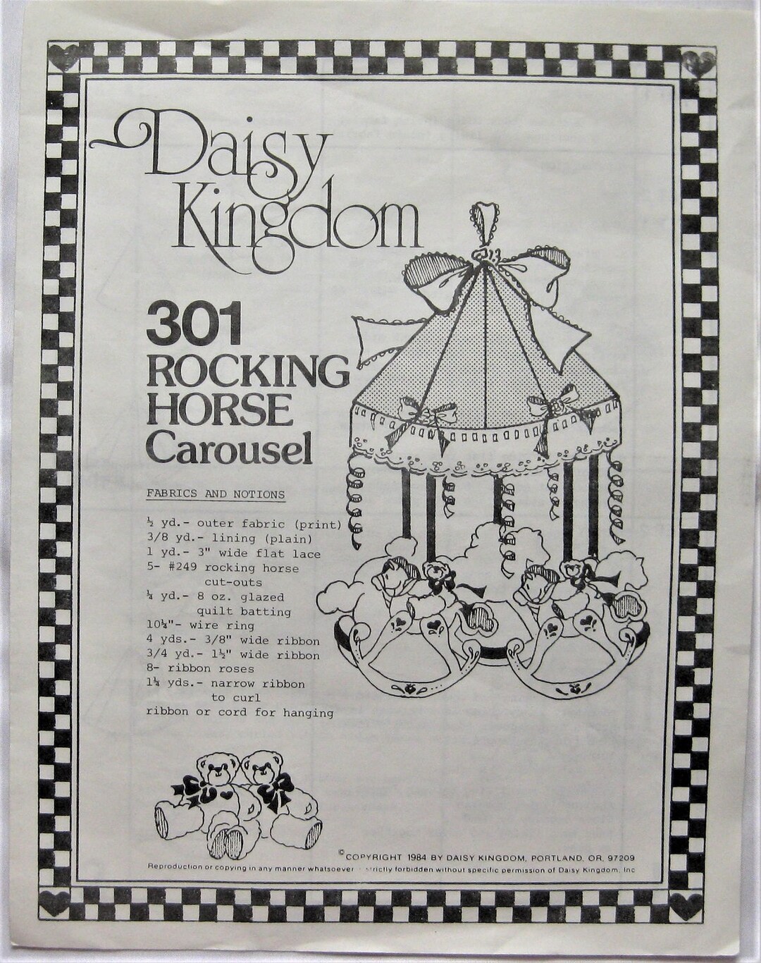Daisy Kingdom Rocking Horse Carousel Pattern #301 - Etsy