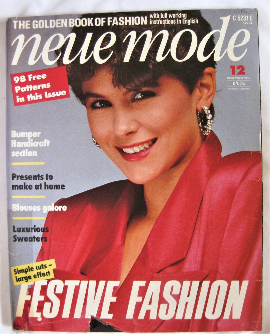 Neue Mode Magazine December 1984 C5231E With German & English ...