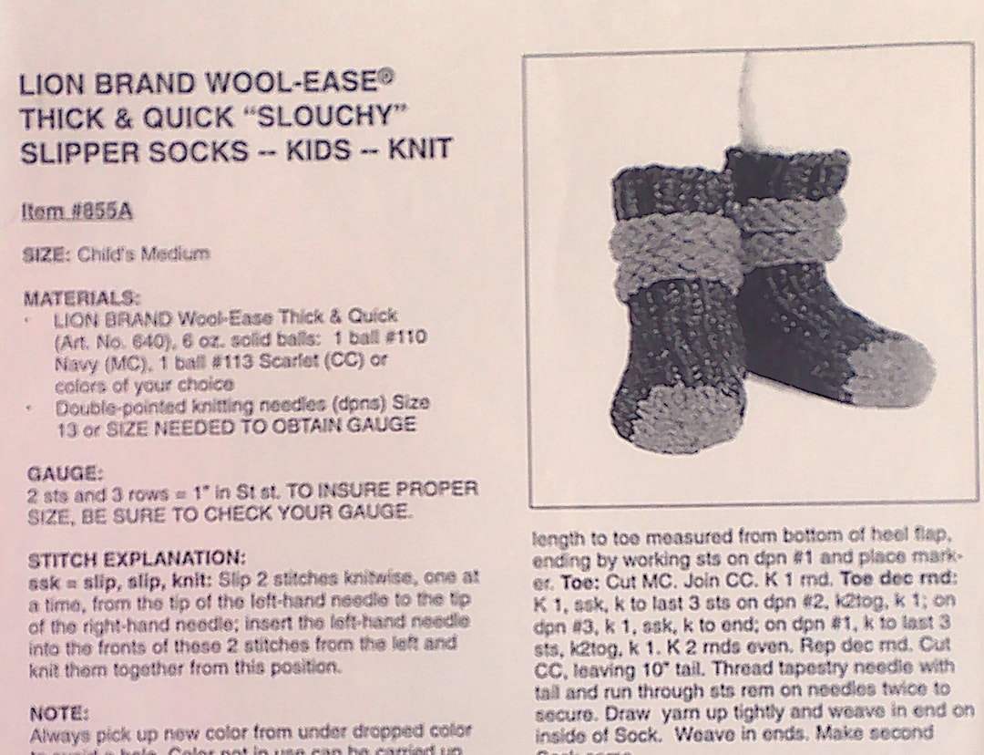 Knitting Pattern Slouchy Slipper Socks for Kids - Etsy